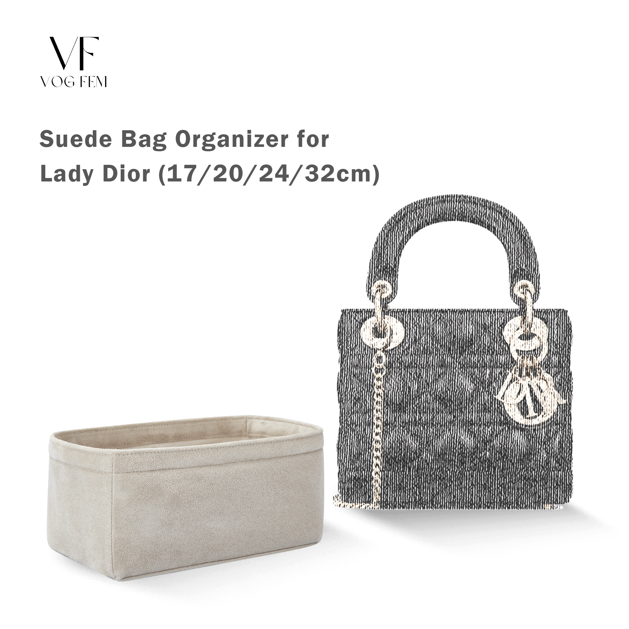 Suede Bag Organizer for Lady Dior - Luxury Insert & Support
