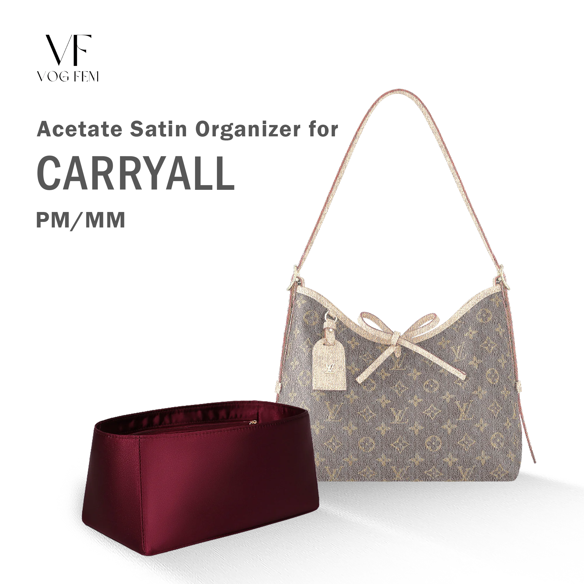 LV Carryall Organizer | Luxe Satin Handbag Organizer | VogFem